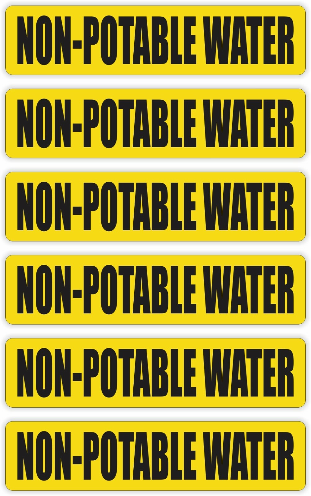 6-pack NON POTABLE WATER Vinyl Stickers | Decals Pipemarkers Plumbing ...