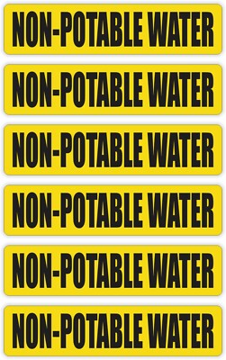 6-pack NON POTABLE WATER Vinyl Stickers | Decals Pipemarkers Plumbing ...