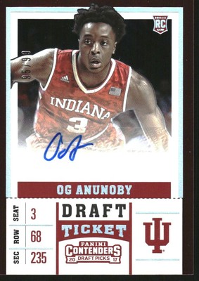 2017-18 Contenders Draft Picks Draft Ticket #66B OG Anunoby AU# red ...