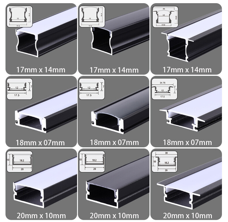 3.3ft /1Meter Each Aluminum Channel Holder for LED Strip Light with ...