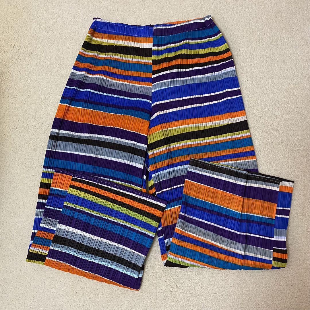 PLEATS PLEASE ISSEY MIYAKE Multi Border Pattern Pant … - Gem