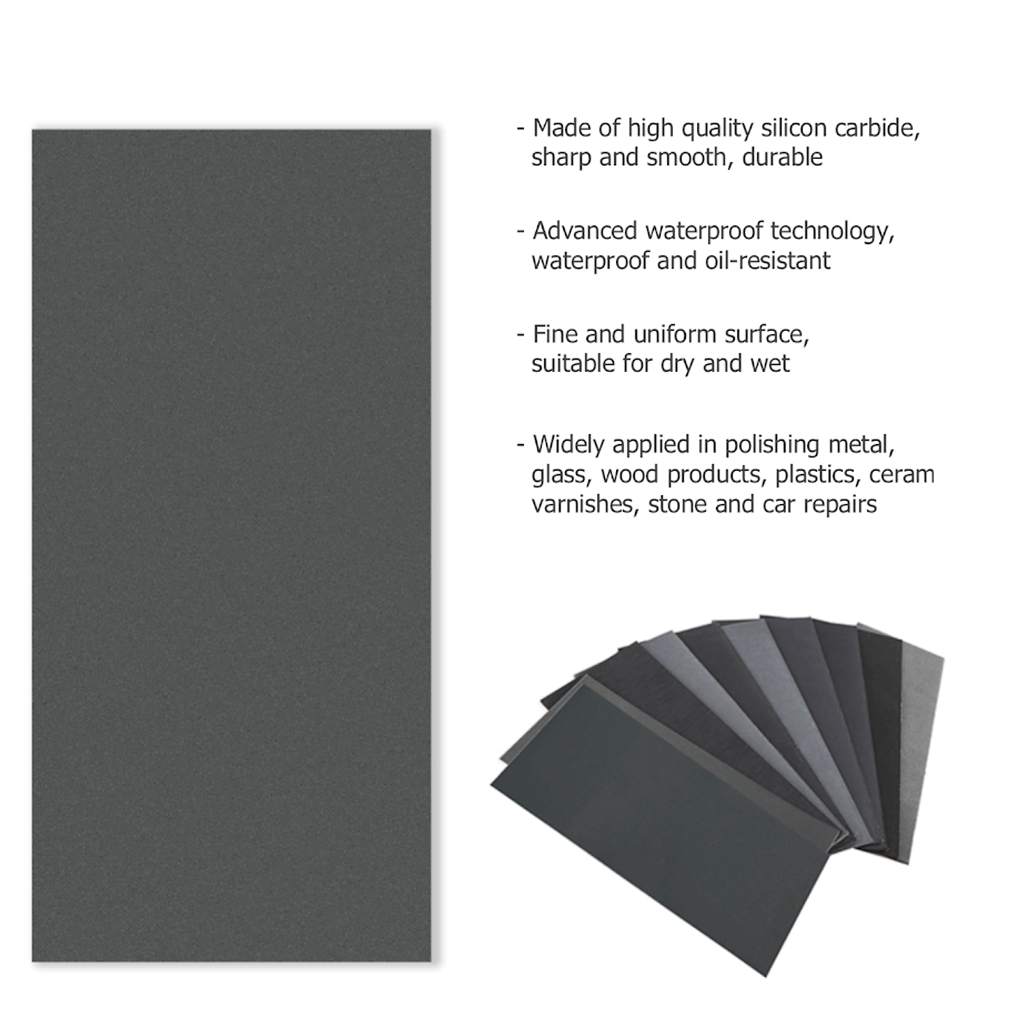 72pcs Wet Dry Sandpaper 400 600 800 1000 1500 2000 2500 3000 Grit ...