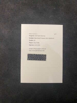 2025 PANINI DONRUSS Jesus Made Rated Prospects Optic Signatures ...