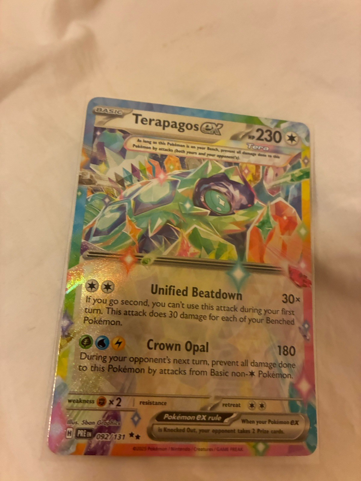 Terapagos ex 92/131 Prismatic Evolutions Double Rare NM/M - Pokemon TCG ...