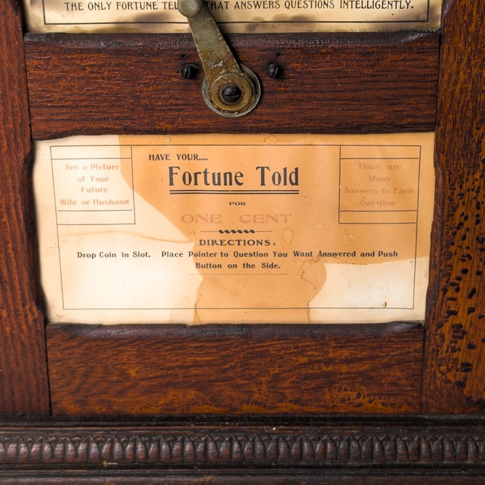 Antique Mills Wizard Fortune Teller Machine Wood Case Coin Op Vtg ...