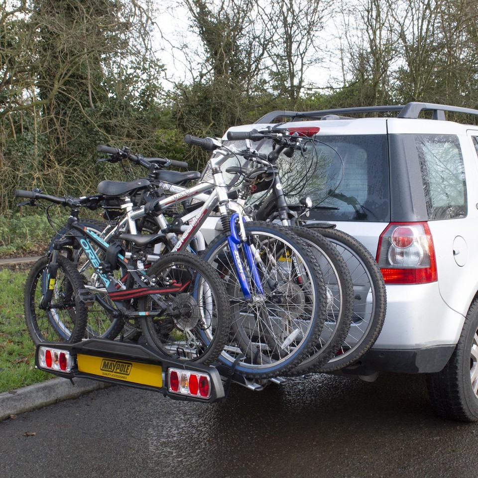 Maypole 4 Bike Carrier Towbar Towball Rear Cycle Rack BC3024 with ...