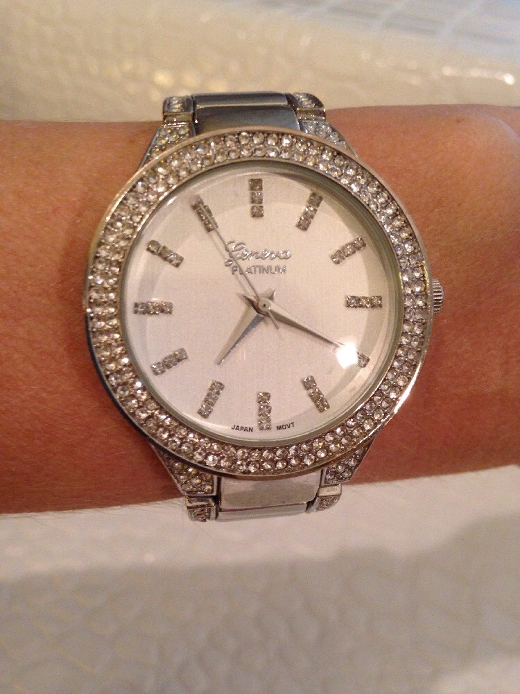 Vintage Geneva Platinum Women's Watch Rhinestones Wrist 6" | eBay