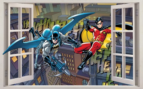 Batman & Robin Superhero 3D Window Decal Wall Sticker Home Decor Art ...