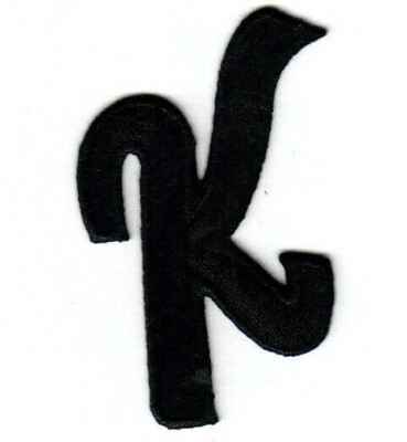 SCRIPT LETTER - BLACK 2" Letter "K" - Iron On Embroidered Applique | eBay
