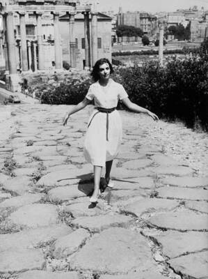 French singer & acress Marie Lafor t sightseeing ancient forum Rome ...