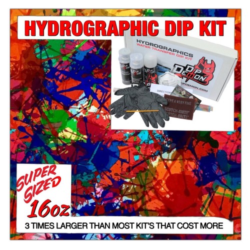 Hydrographic dip kit Paint Splatter #6 hydro dip dipping 16oz | eBay