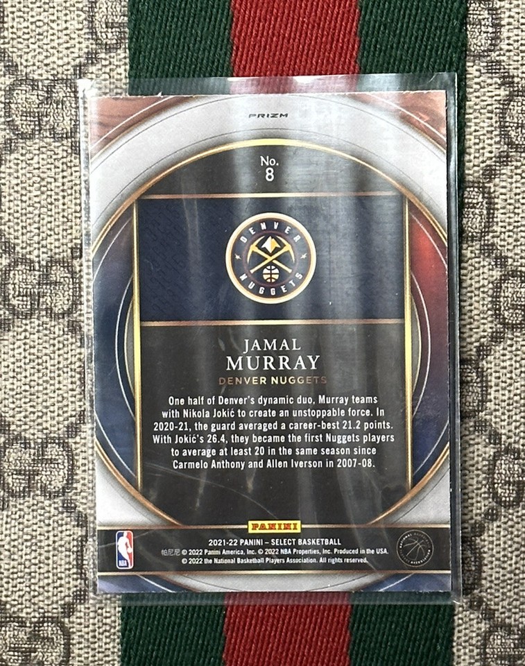 2021-22 Panini Select Jamal Murray Numbers Red Prizm #8 Denver Nuggets ...