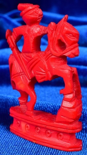 Fine Carved Bos Taurus Bovine Bone 1-7/8" Chess Piece Mounted Chinese ...