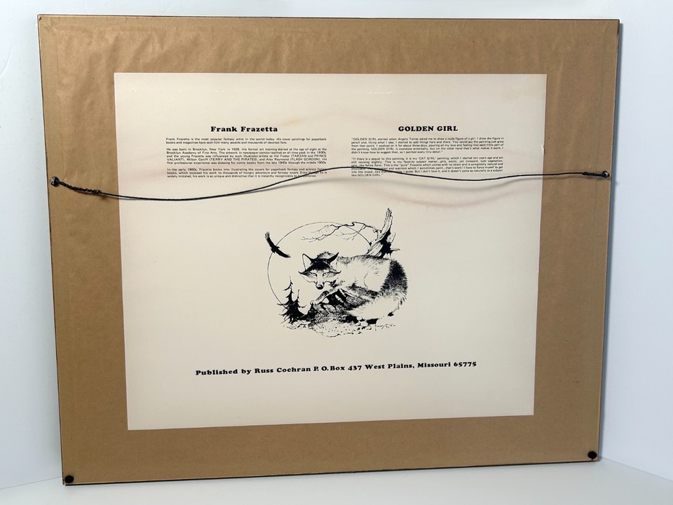 Frank Frazetta GOLDEN GIRL Signed Limited Edition Lithograph Print 1977 ...