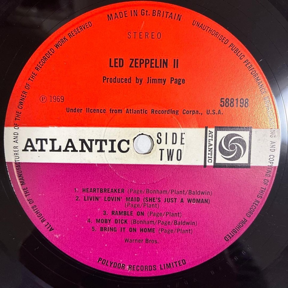 Led Zeppelin Ii Uk Original Pressing Vinyl Record Classic Rock Album ...