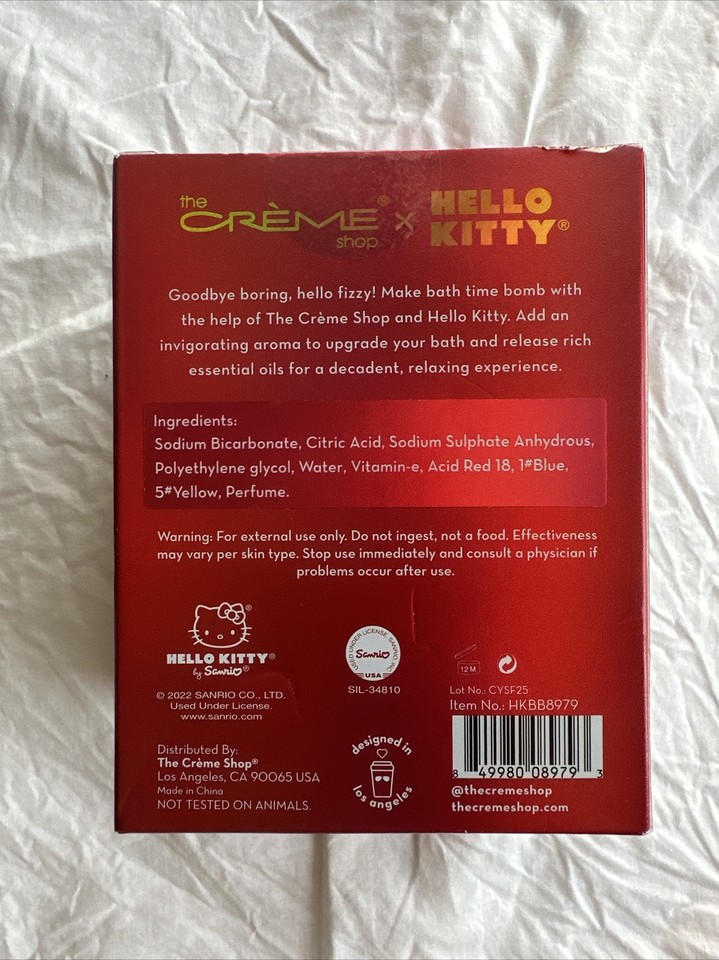 Limited Edition Creme Shop Hello Kitty Bath Bomb 3D Fizz Holiday ...