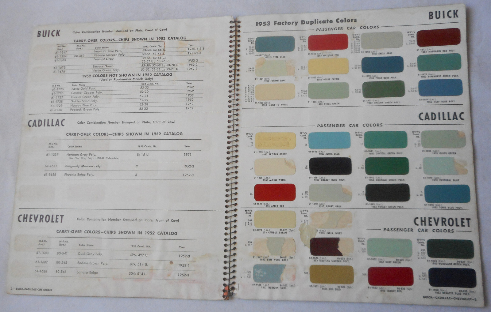 1953 MARTIN SENOUR COLOR PAINT CHIP BOOK ALL MAKES GM MOPAR FORD MORE ...