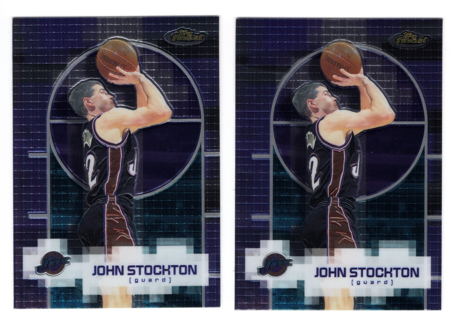 (2) 2000-01 TOPPS FINEST JOHN STOCKTON CARD #99 LOT **NM-MT** UTAH JAZZ ...