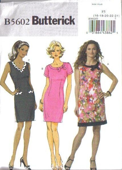OOP Butterick Dress Sewing Pattern Misses Plus Size 16 18 20 22 24 U ...