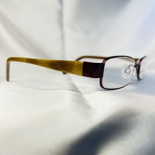 SPECSAVERS RUBY Glasses FRAMES RED RECTANGLE Eyewear GOLD SMOKEY ...