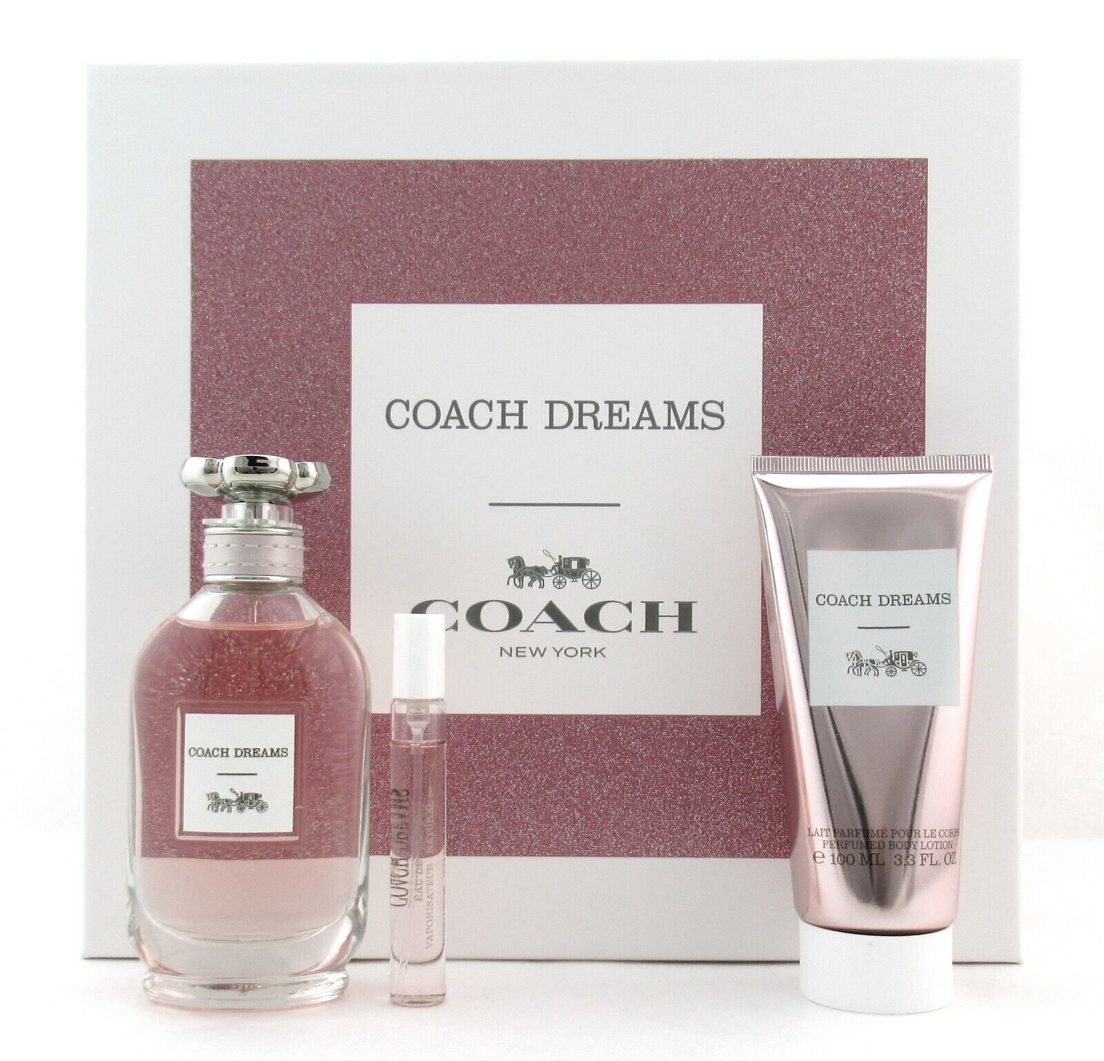 Coach Dreams Gift Set for Women EDP Spray 3.0oz, EDP Spray Mini 0.25oz ...