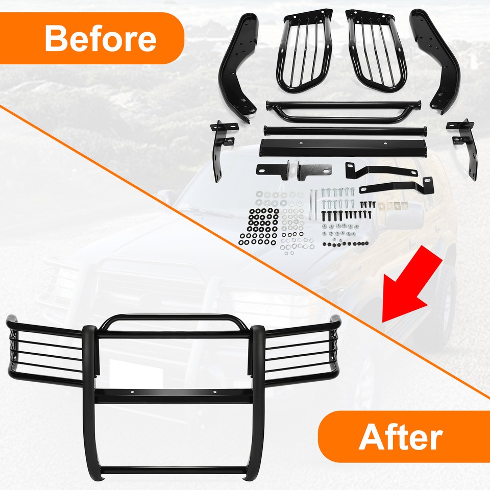 Power Coated Steel Bumper Grille Brush Guard Push Bar For Toyota ...