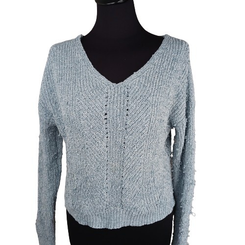 Women's Sweater XL Extra Large Pull Over Light Blue Nubby Shaggy ...