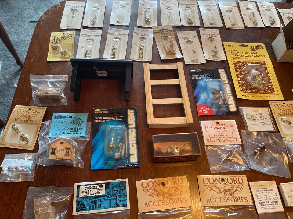 Huge Rare Vintage dollhouse accessories lot Concord Miniatures ...