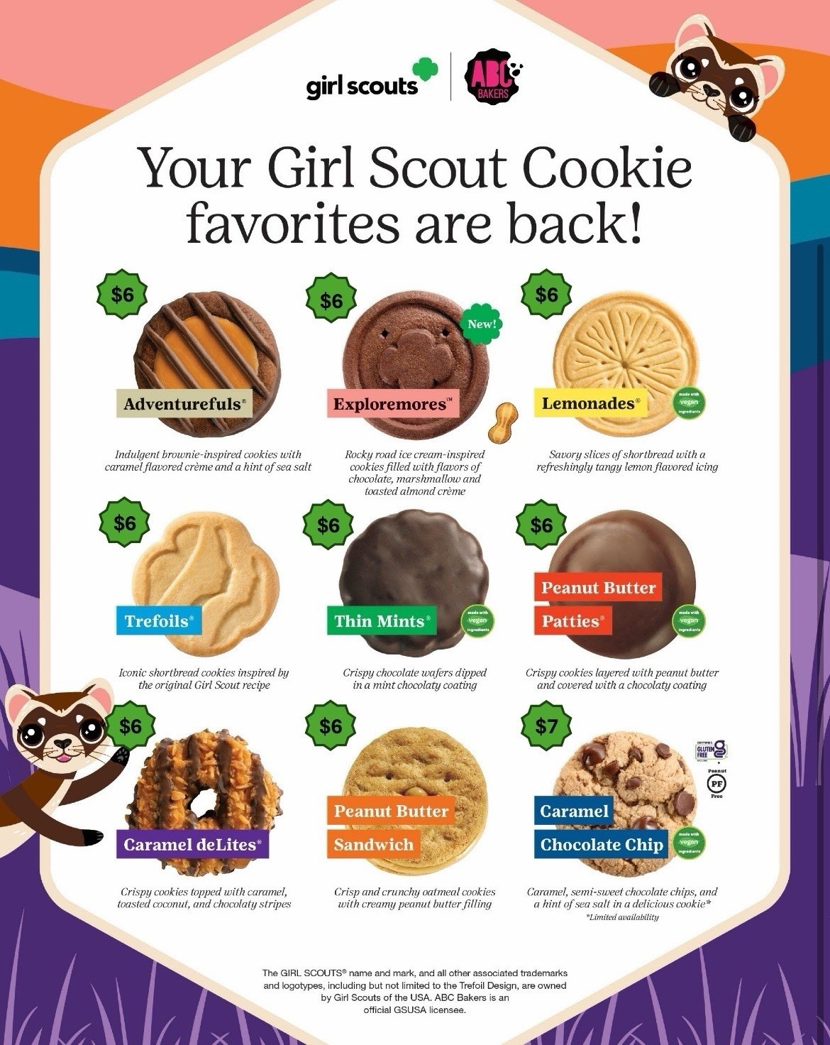 2026 Girl Scout Cookies * Choose Any 4 Packages * ABC Bakers * FREE ...