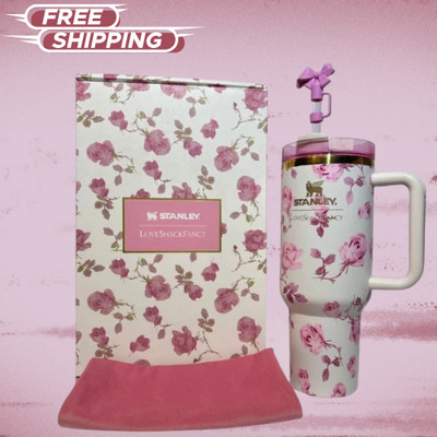Stanley x LoveShackFancy 40 oz Ribbon Rosa Quencher – Authentic Edition | eBay