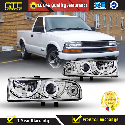For 1998-2005 Chevy S10 Blazer Headlights Halo Projector Headlamps ...