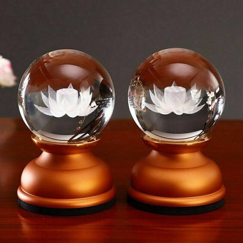 1pairs 3.7" Buddhism LED Crystal Lotus Lamp Worship Buddha Temple ...