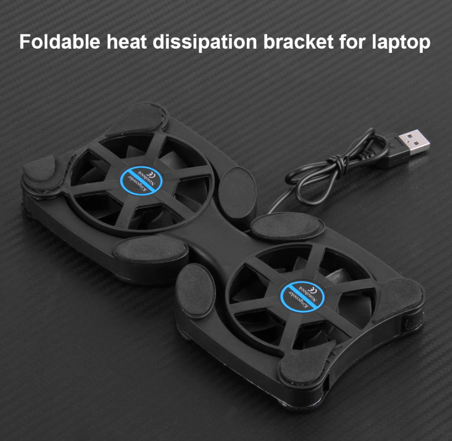 Dual USB Cooling Fan Pad Foldable Slim Fans Cooler Stand For Laptop PC ...
