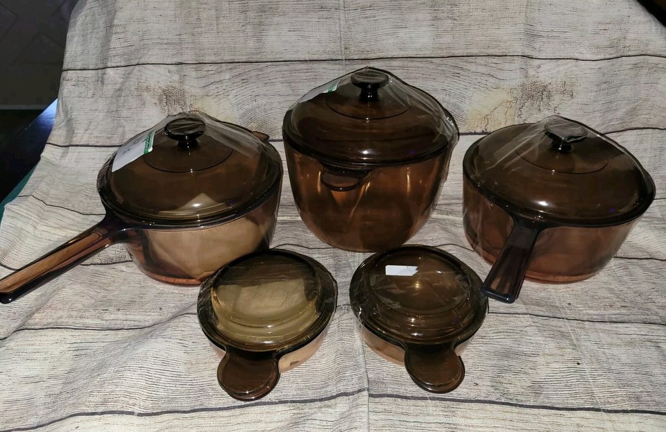 15 Piece Vision Ware Pyrex Corning Rangetop Cookware Dutch Pot Pan ...