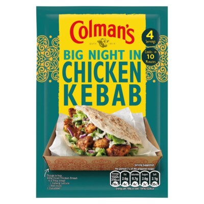 Colman's Big Night In Chicken Kebab Seasoning Packet Mix 30g | eBay