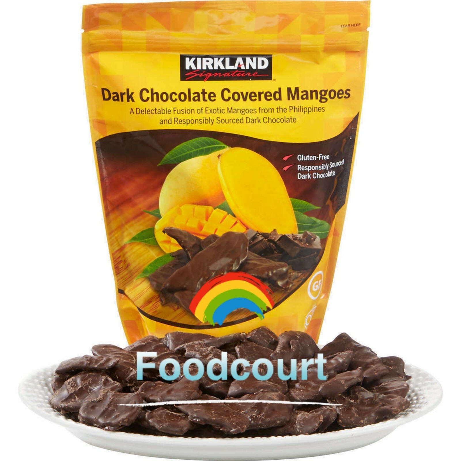 2 Packs Kirkland Signature Dark Chocolate Covered Mangoes 20.46 oz Each ...