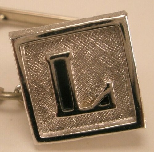 L Initials Monogram Letter Vintage SWANK Lapel Pin lawrence laird lyle ...