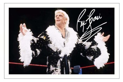 RIC FLAIR Signed Autograph PHOTO Fan Gift Signature Print WWE WRESTLING ...