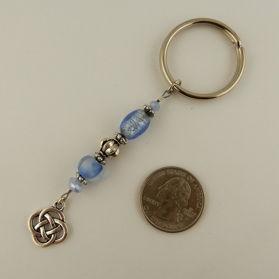 Artisan Irish Celtic Knot Keychain, Glass & Crystal beaded your choice ...