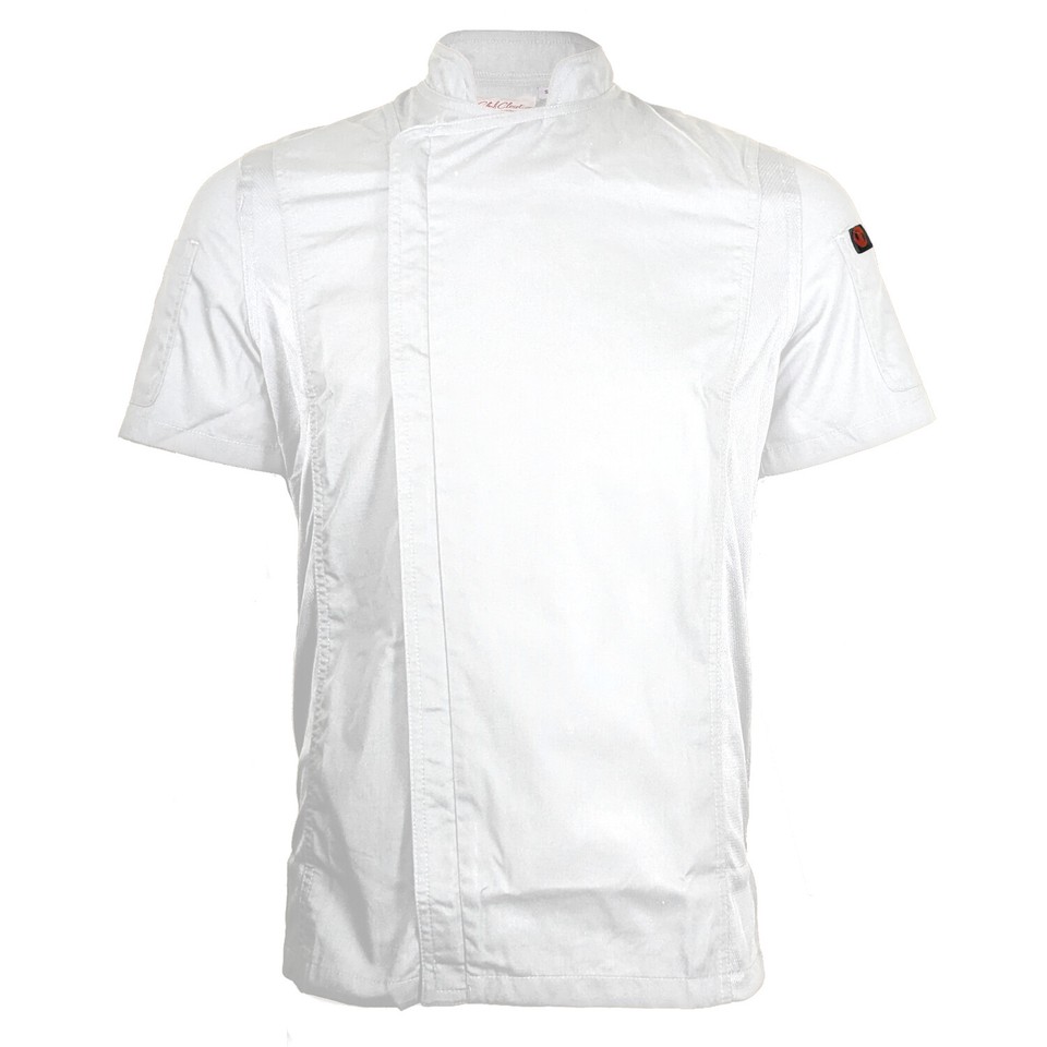 ChefsCloset Men's Short Sleeve "William" Zipper Closure Chef Coat | eBay