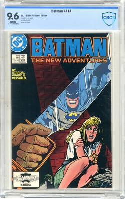 Batman #414 CBCS 9.6 NM+ White pgs 12/87 Direct Edition Cover & art b ...