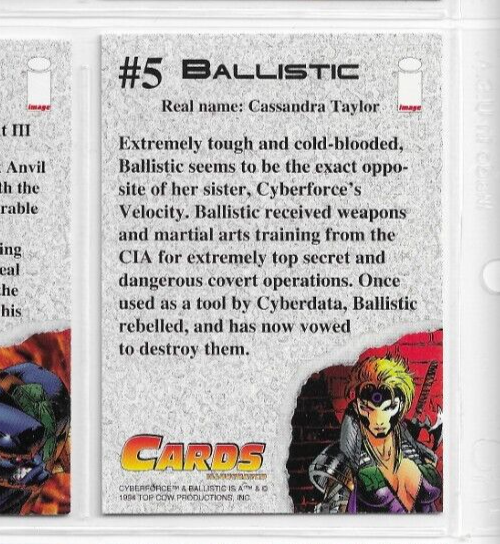1994 Cards Illustrated Promo #5 - Codename StrykeForce - Ballistic ...