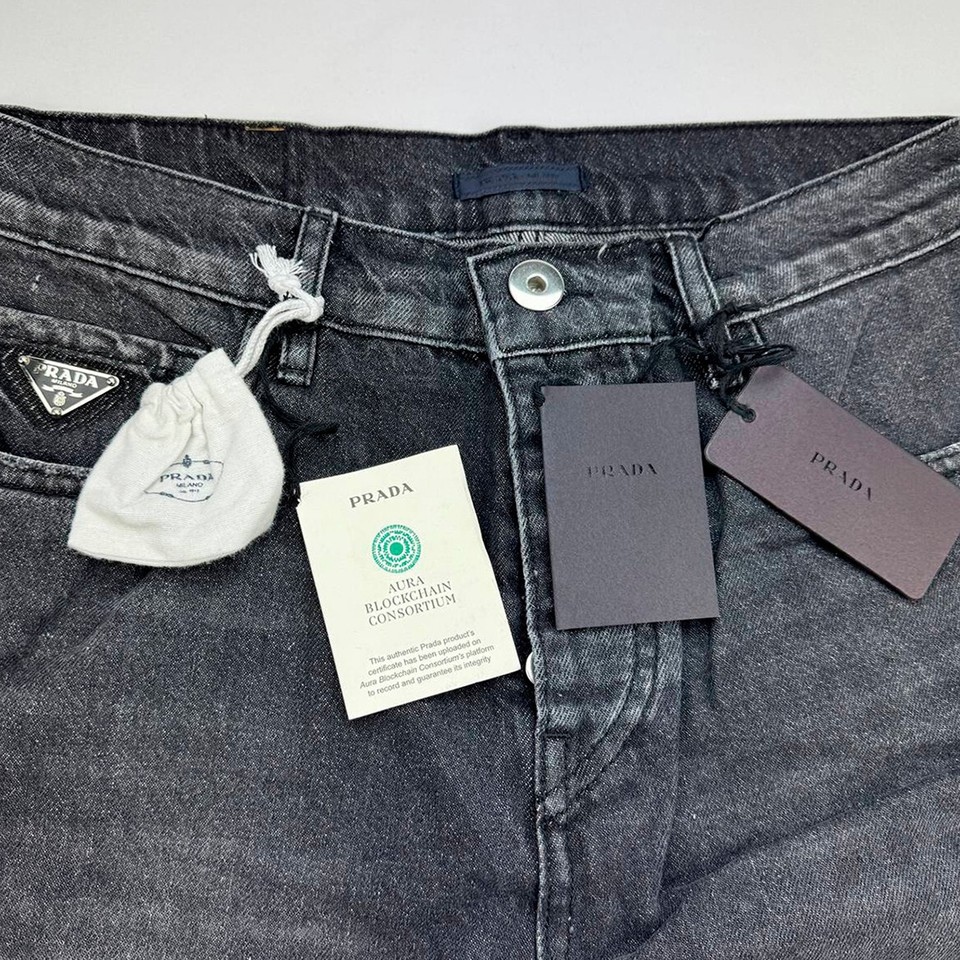 PRADA Men's Tapered Fit Five Pocket Denim Jeans Black | eBay