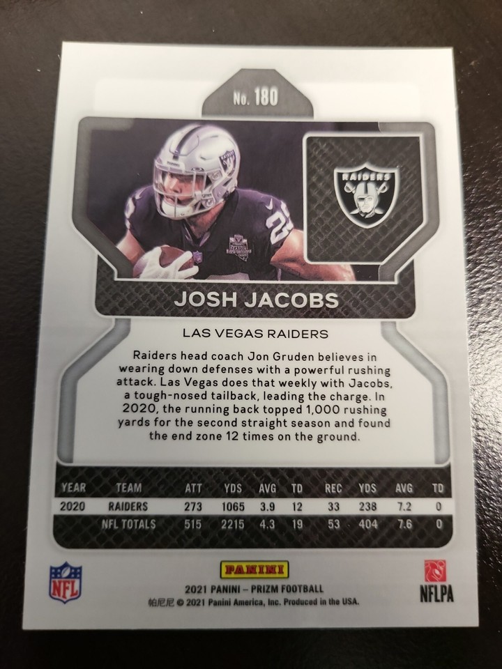 2021 Prizm Josh Jacobs card #180 | eBay
