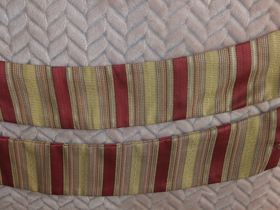 Curtains Drapes 2 Panel 60"W x 90"L Each Burgundy Gold Stripe Heavy ...
