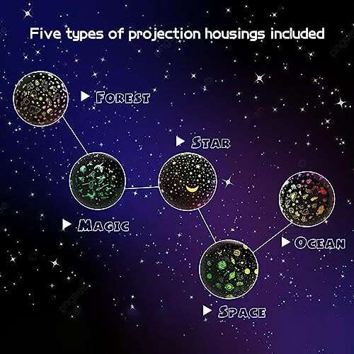 Night Lighting Lamp, Modern Star Rotating Projection, Romantic Star ...