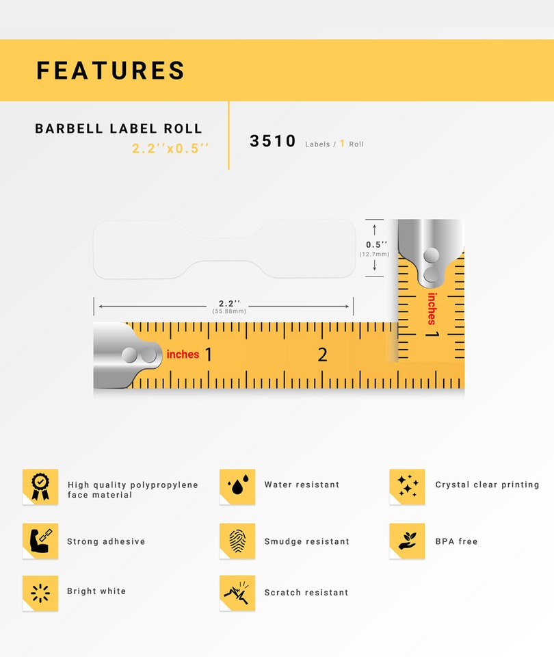 ZEBRA 2.2" x 0.5" Jewelry/Barbell Labels - DT (32) Rolls 3,510 Labels ...