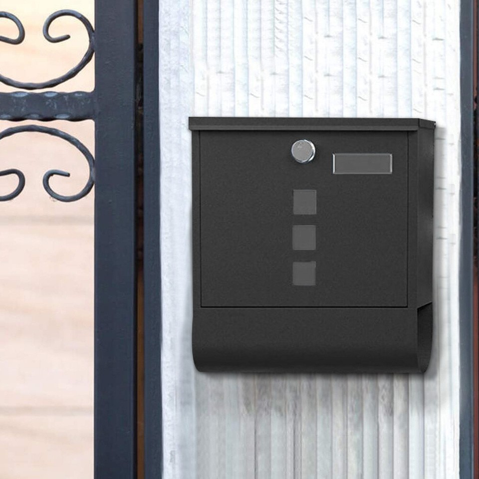 Post Box Wall Mounted Letterbox Mailbox Stainless Steel Newspaper ...