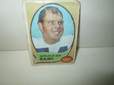 MERLIN OLSEN 1970 FOOTBALL CARD Topps #237 Actor LOS RAMS RAMS HOF Low ...