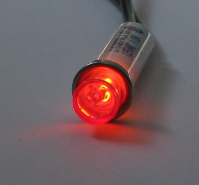 Red Circular Panel Mount Indicator Neon Light - 125V AC - 1/2 Watt ...